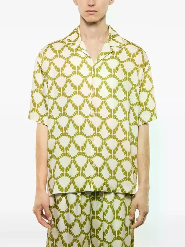 LANEUS Patterned Shirt