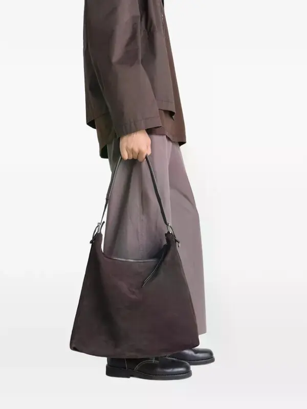 LEMAIRE Belted Shoulder Bag In Suede Leather