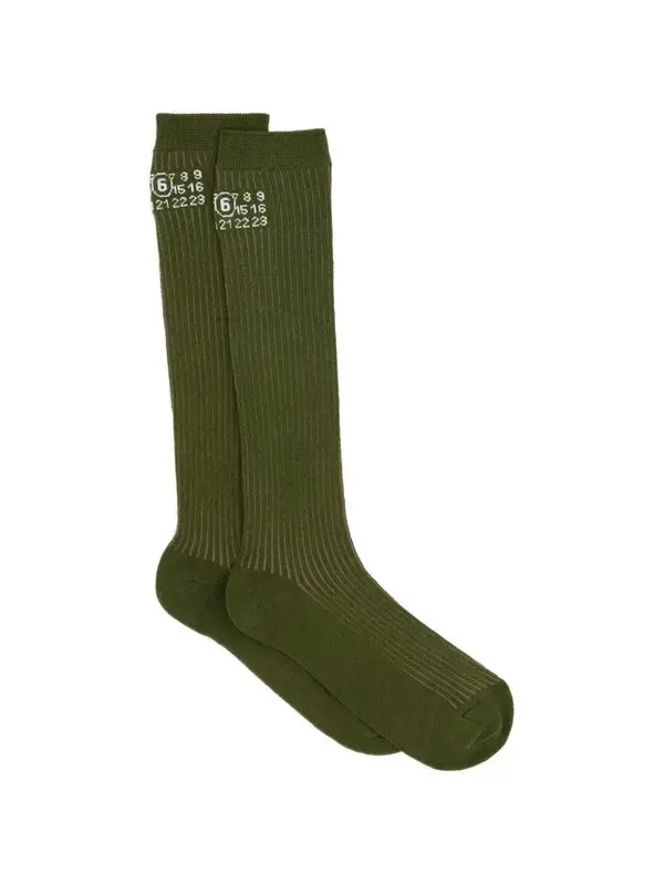 MAISON MARGIELA Logo Socks - Green