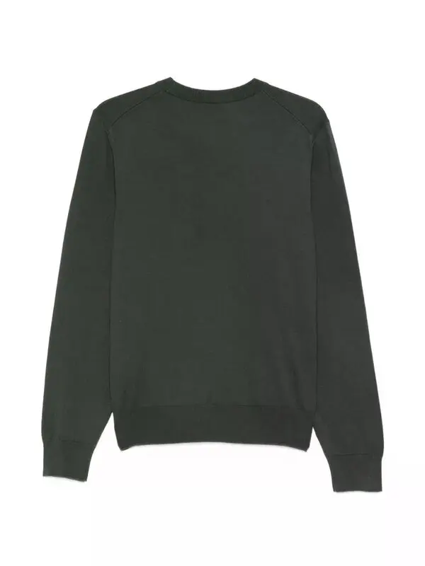 BOSS Knitted Sweater With Stripe Trim - Green