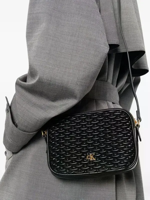 Calvin Klein Pleated Double Zip Crossbody Bag