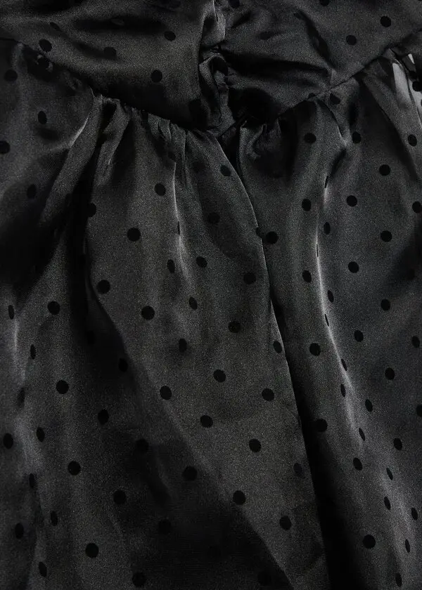 GANNI Polka-dot Ruched Organza Midi Dress
