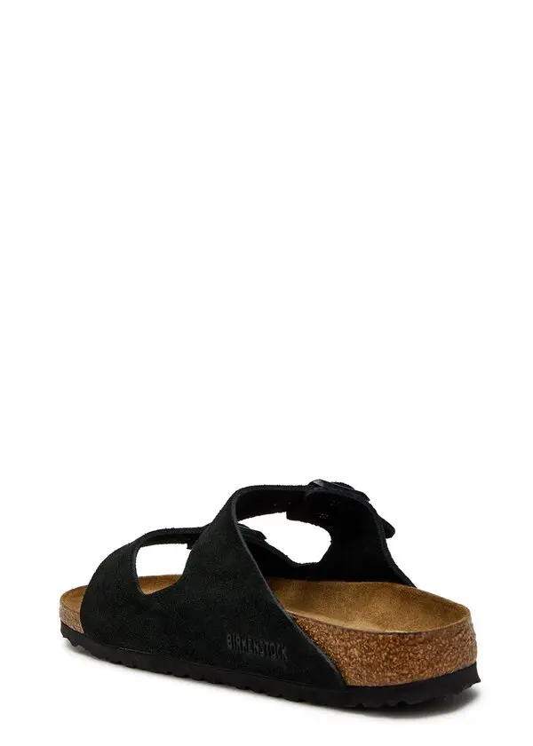 BIRKENSTOCK Arizona Suede Sliders - Black