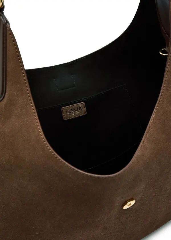 GANNI Large Suede Shoulder Bag