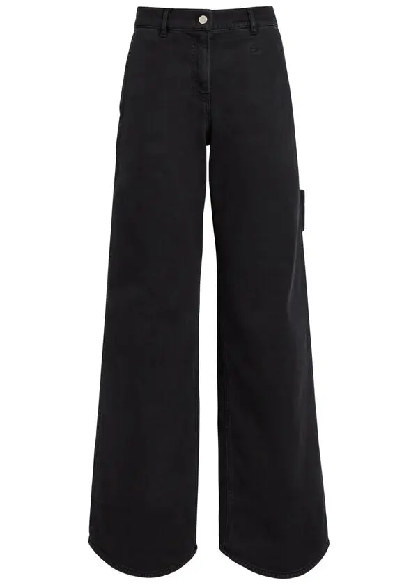 COURREGES Hammer Logo-embroidered Wide-leg Jeans