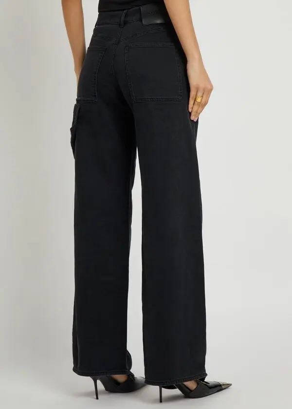 COURREGES Hammer Logo-embroidered Wide-leg Jeans