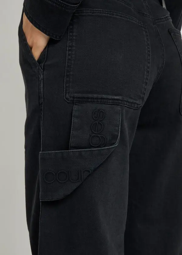 COURREGES Hammer Logo-embroidered Wide-leg Jeans