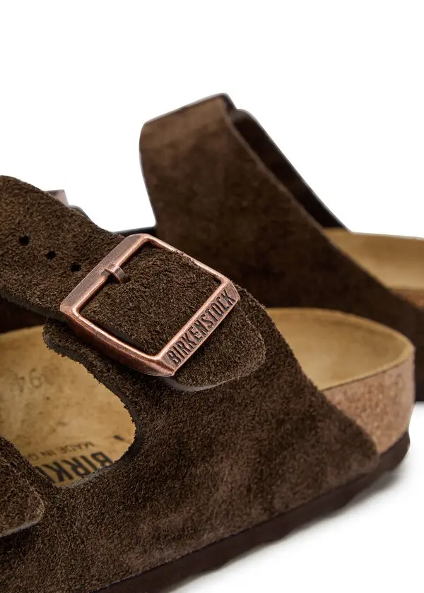 BIRKENSTOCK Arizona Suede Sliders - Brown