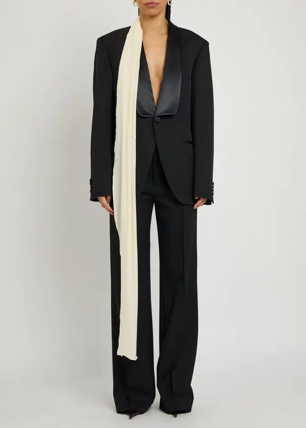 ARMARIUM Wool And Silk-blend Jacket With Detachable Scarf