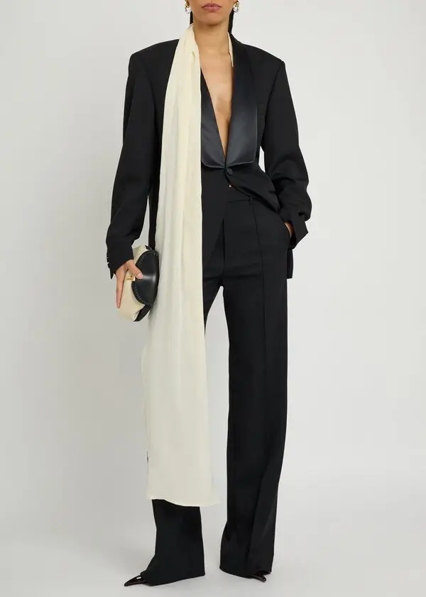 ARMARIUM Wool And Silk-blend Jacket With Detachable Scarf