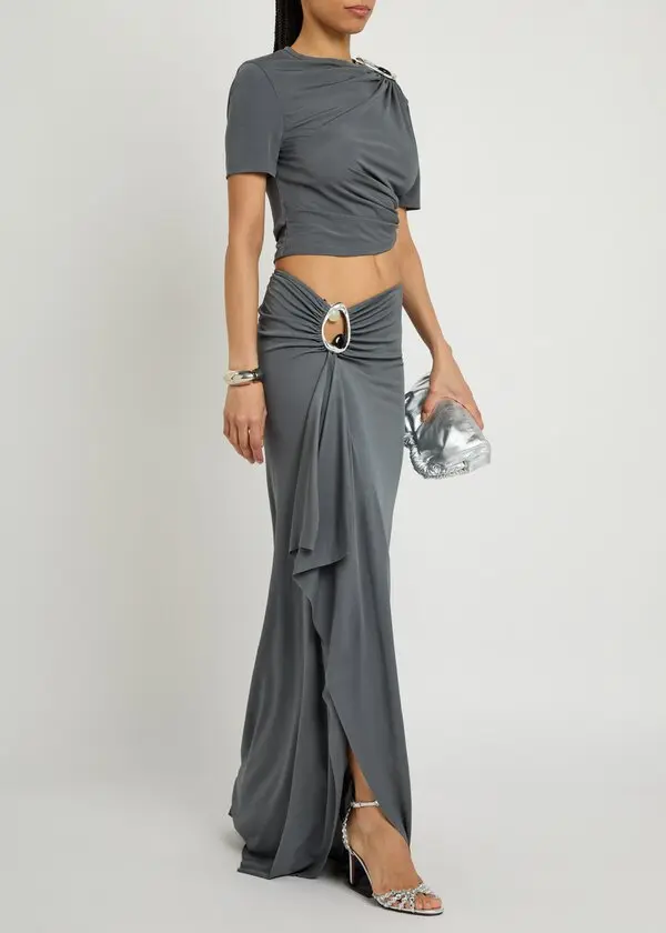 Christopher Esber Orica Cut-out Jersey Maxi Skirt