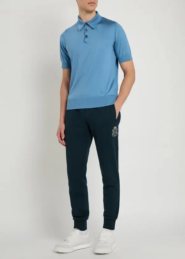 Dolce & Gabbana Logo-appliquéd Cotton Sweatpants - Navy