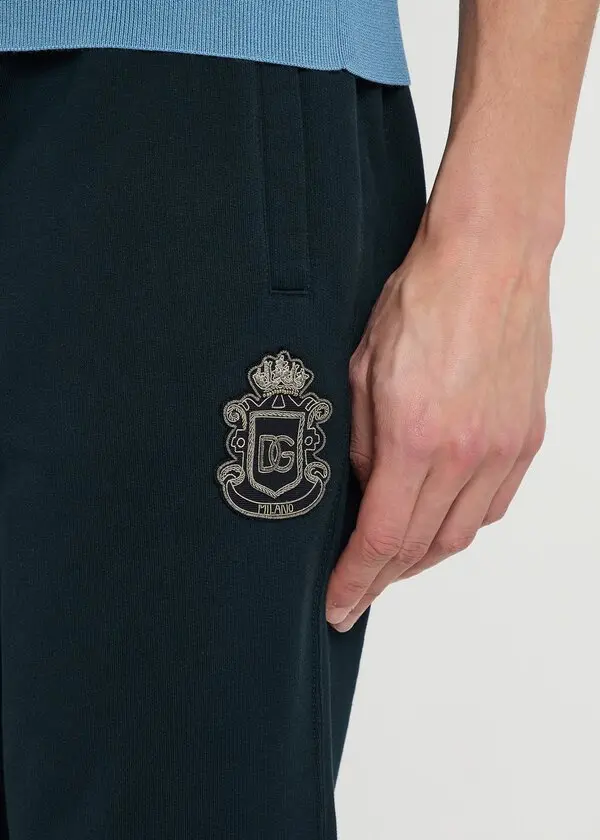 Dolce & Gabbana Logo-appliquéd Cotton Sweatpants - Navy