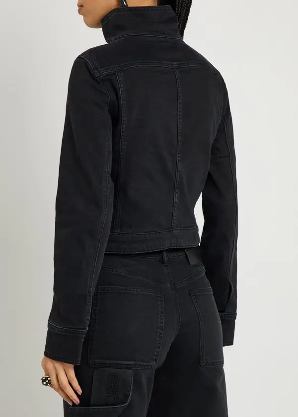 COURREGES Reedition Logo Stretch-denim Jacket - Black