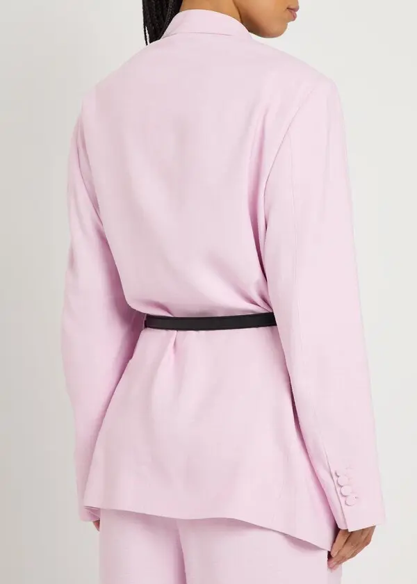 ARMARIUM Belted Slubbed Woven Blazer