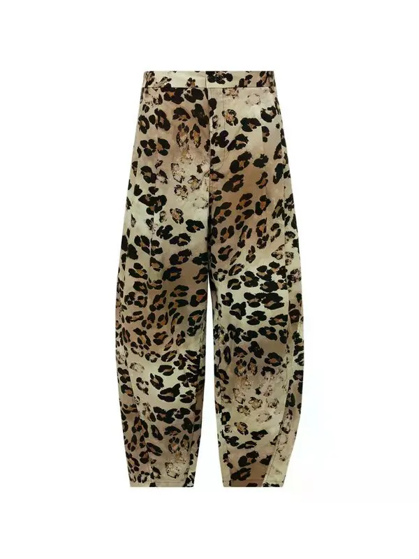 LANEUS Animal Print Trousers