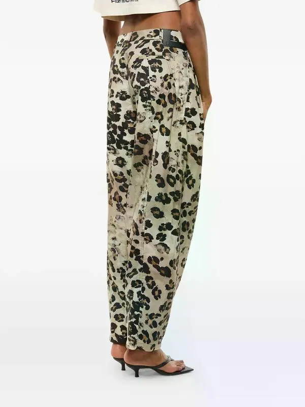 LANEUS Animal Print Trousers