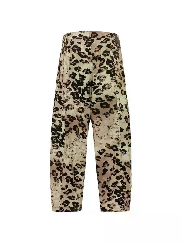 LANEUS Animal Print Trousers