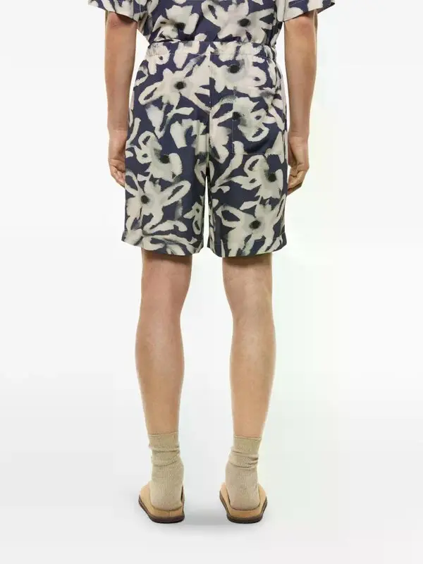 LANEUS Floral-print Drawstring Shorts