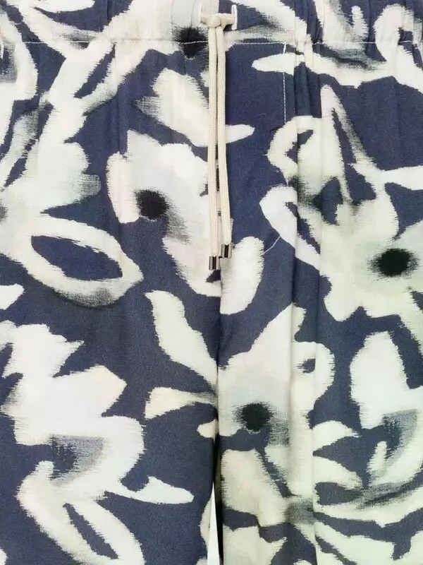 LANEUS Floral-print Drawstring Shorts