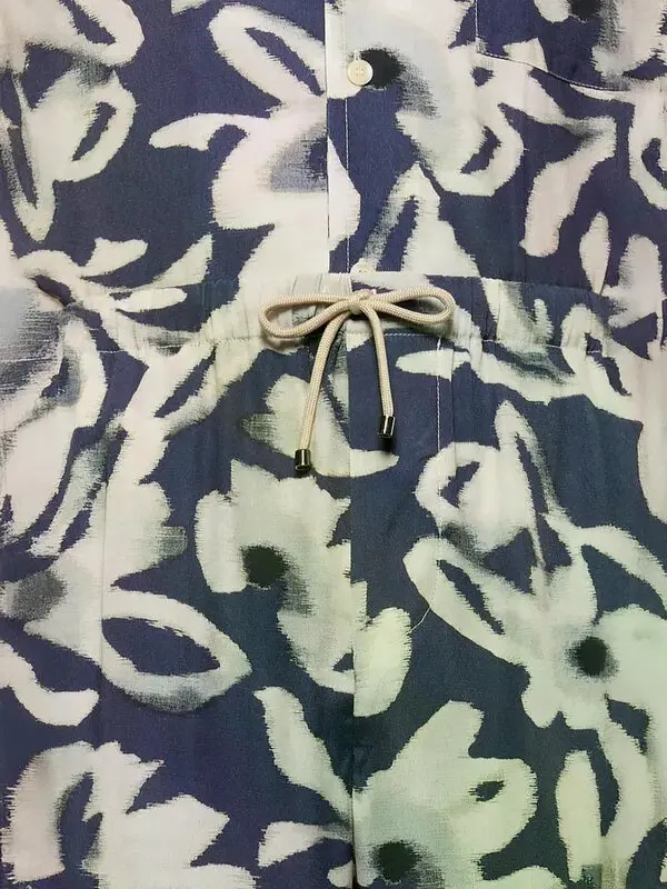 LANEUS Floral-print Drawstring Shorts
