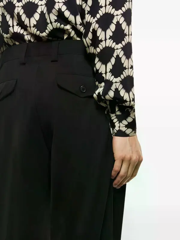 LANEUS Buttoned Trousers - Black