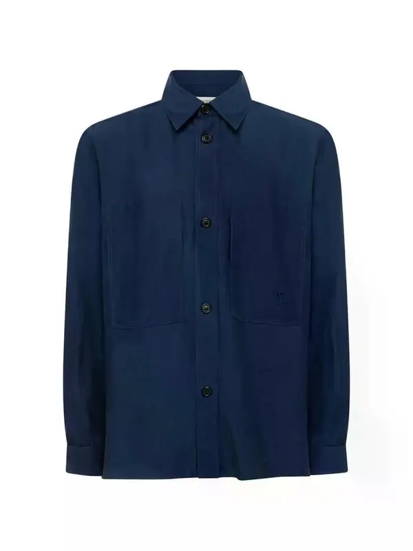 LANEUS Chest-pocket Overshirt - Blue