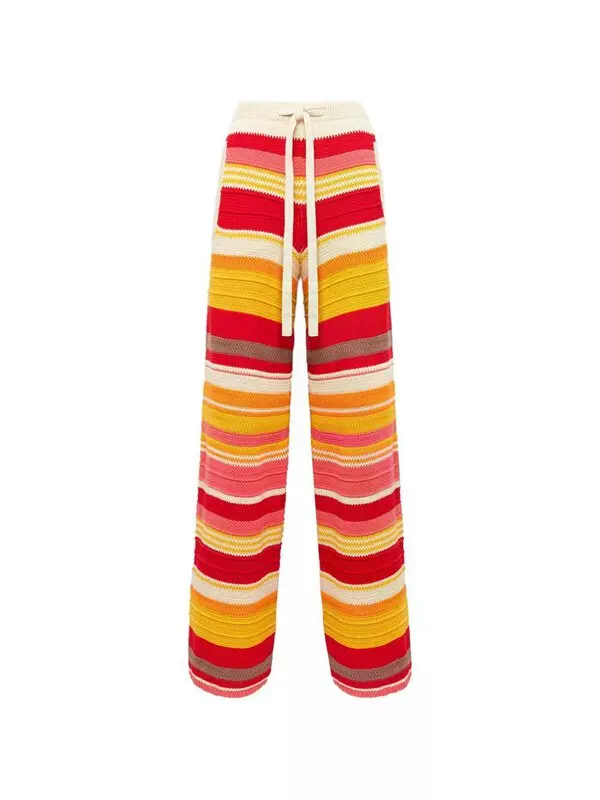 LANEUS Striped Drawstring Trousers