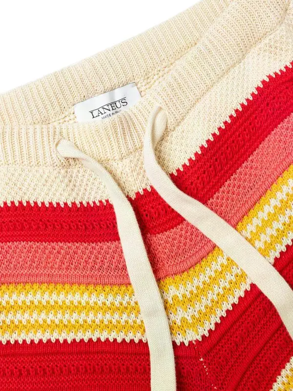 LANEUS Striped Drawstring Trousers