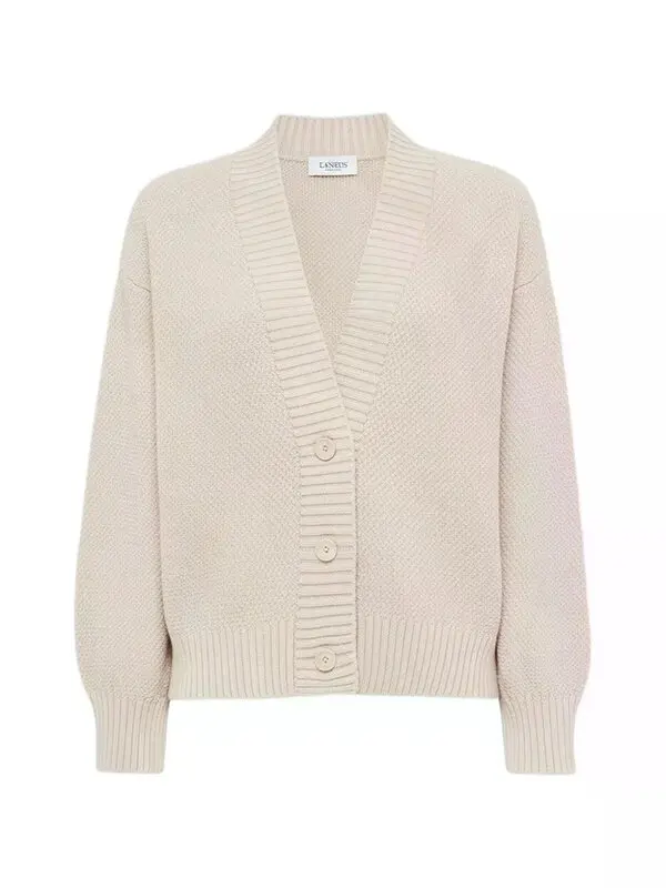 LANEUS V-neck Buttoned Cardigan - Neutrals