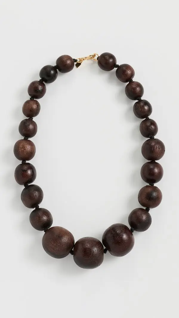 KENNETH JAY LANE Round Wood Ball Necklace