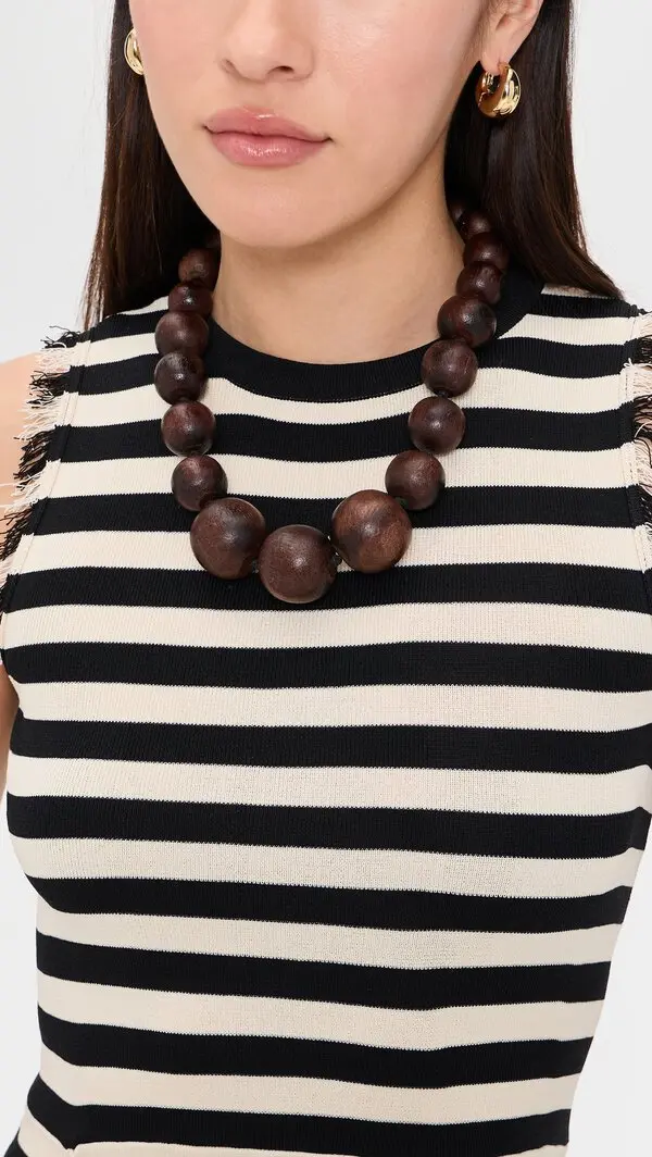 KENNETH JAY LANE Round Wood Ball Necklace