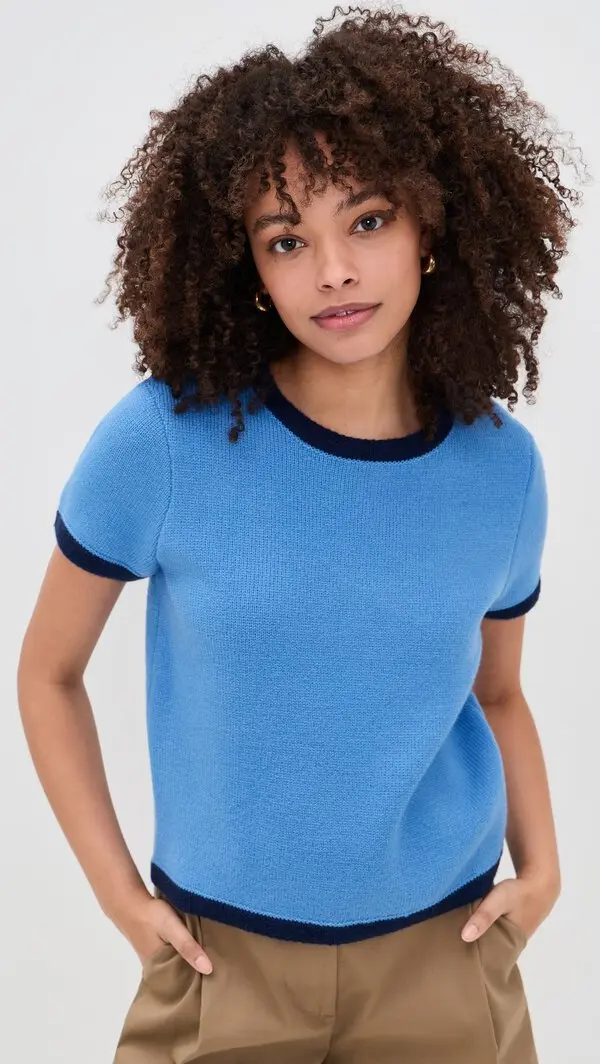 English Factory Color Block Knit Top