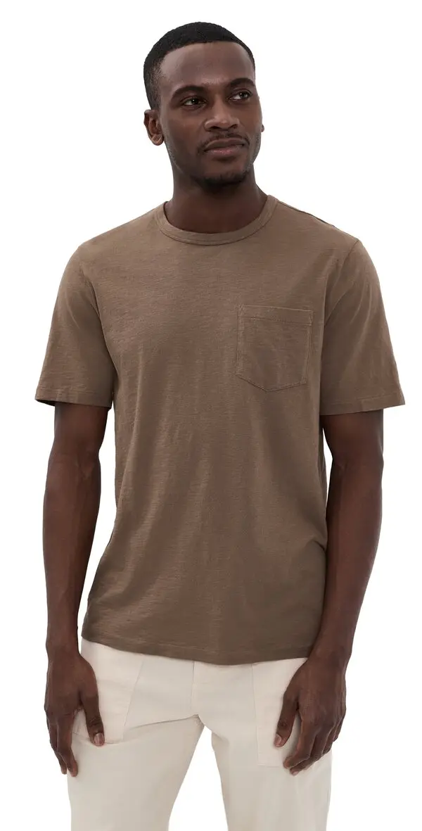 Faherty Brand Sunwashed Pocket Tee - Island Brown