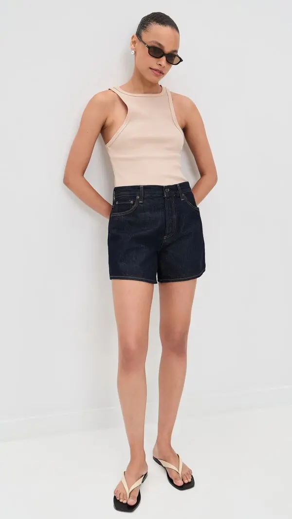 AGOLDE Leith Low Slung Relaxed Fit Shorts - Rinse