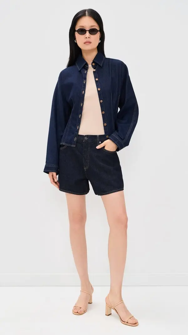 AGOLDE Leith Low Slung Relaxed Fit Shorts - Rinse
