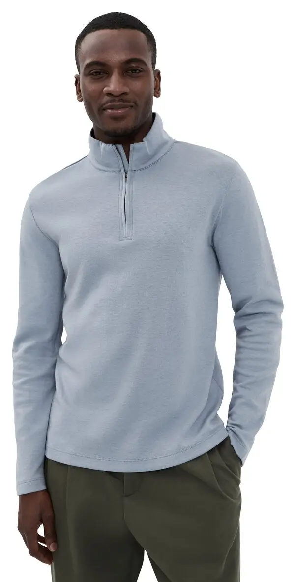 Vince Cotton Blend Quarter Zip Pullover