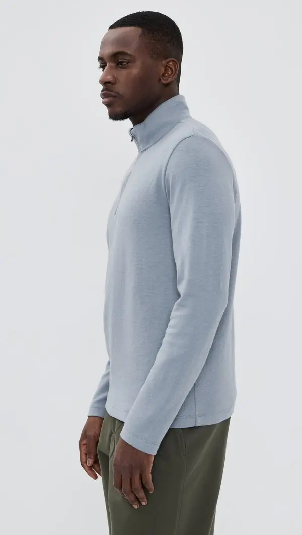 Vince Cotton Blend Quarter Zip Pullover