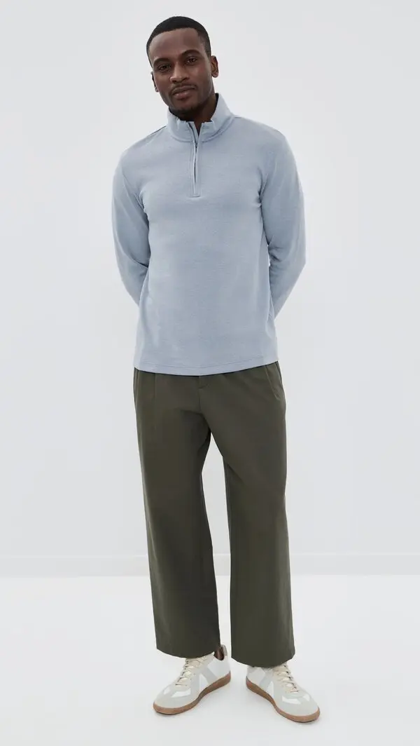 Vince Cotton Blend Quarter Zip Pullover