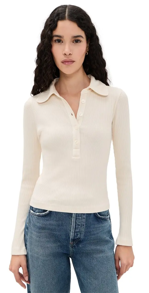 Citizens Of Humanity Brea Polo Knit Top - Dune