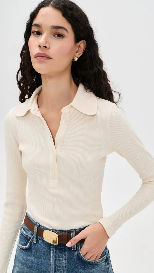 Citizens Of Humanity Brea Polo Knit Top - Dune