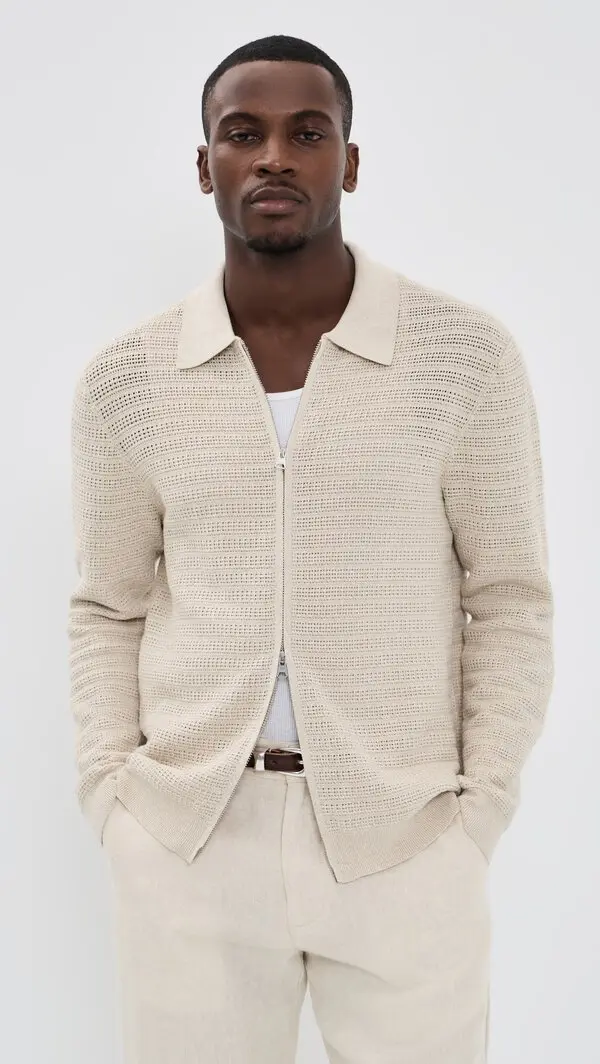 Nn07 Gustav Zip Sweater - Ivory Moulin