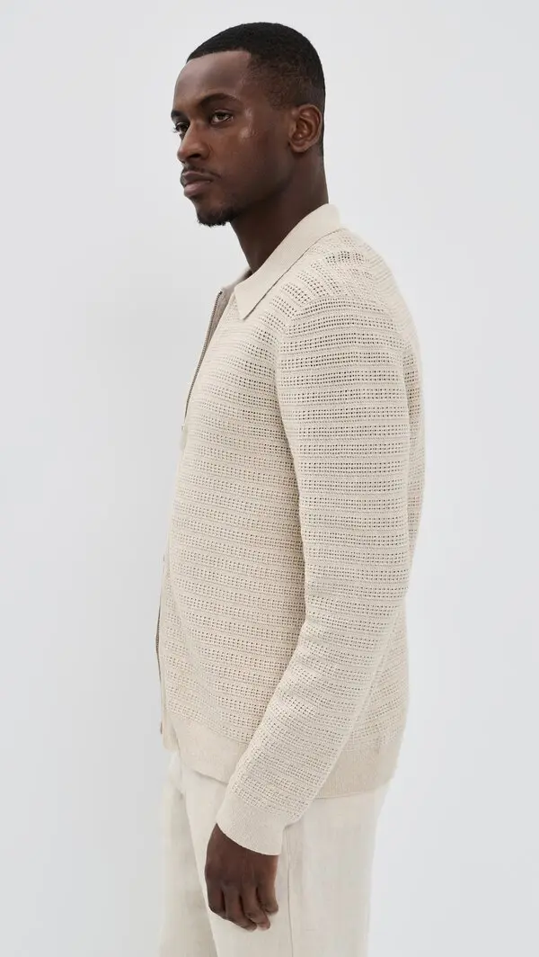 Nn07 Gustav Zip Sweater - Ivory Moulin