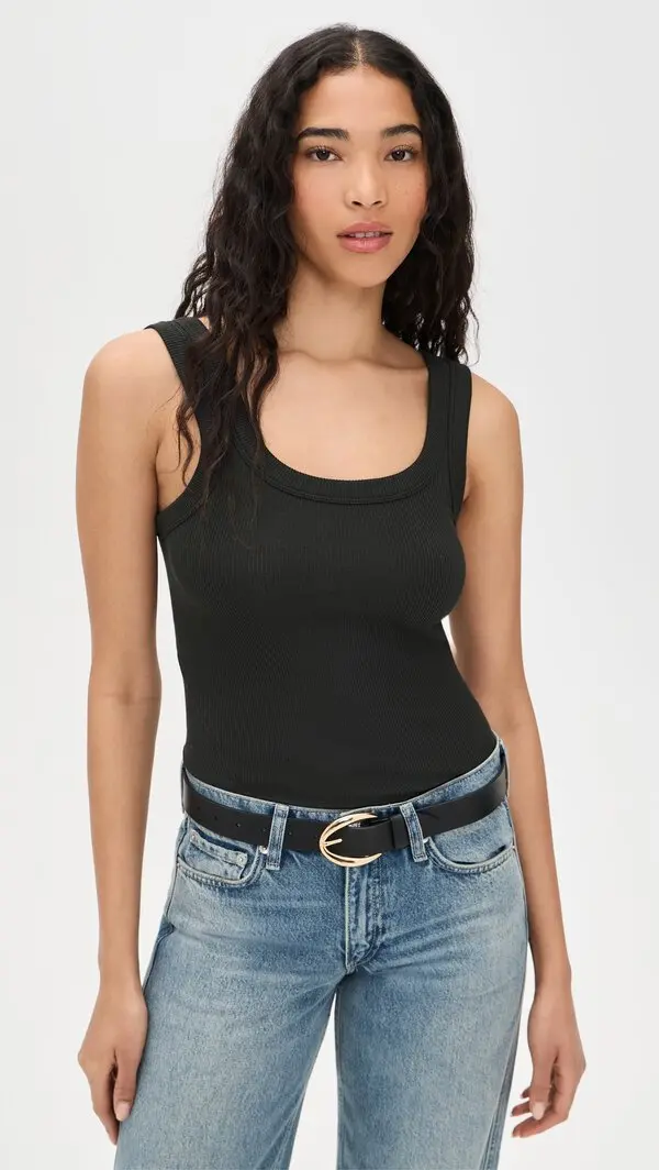 Rag & Bone Essential Rib Tank - Black