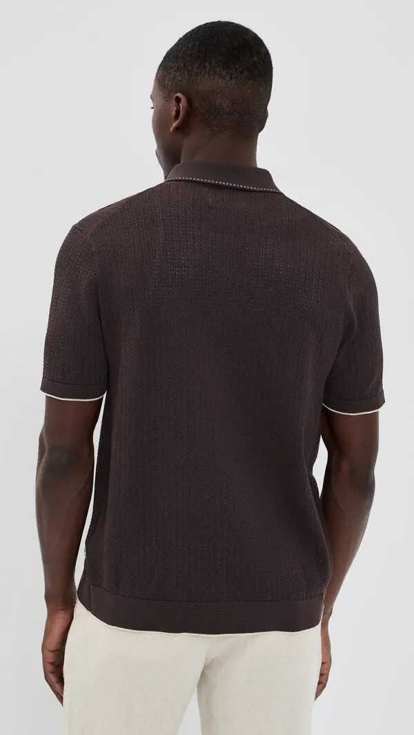 Nn07 Nalo Sweater Polo - Deep Truffle