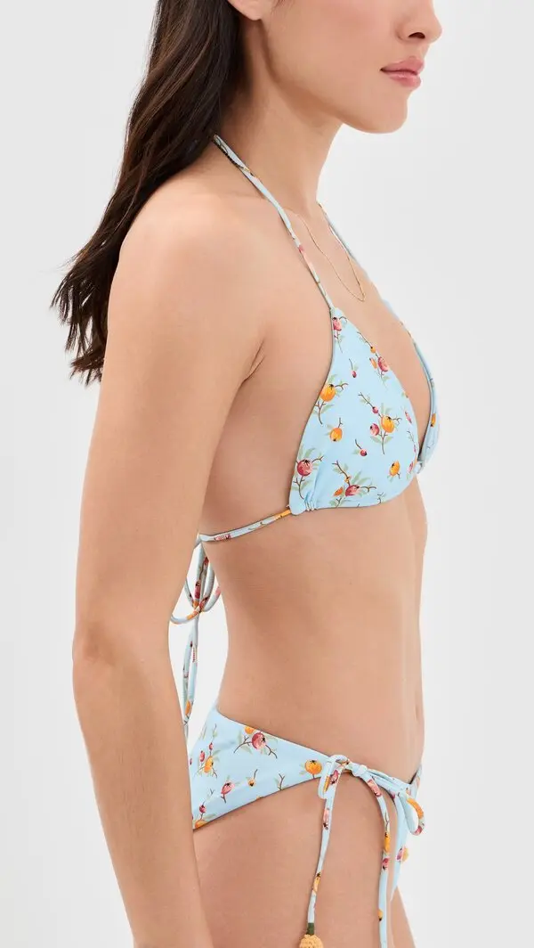 Sea Freya Embroidered Tie Bikini Top - Multi