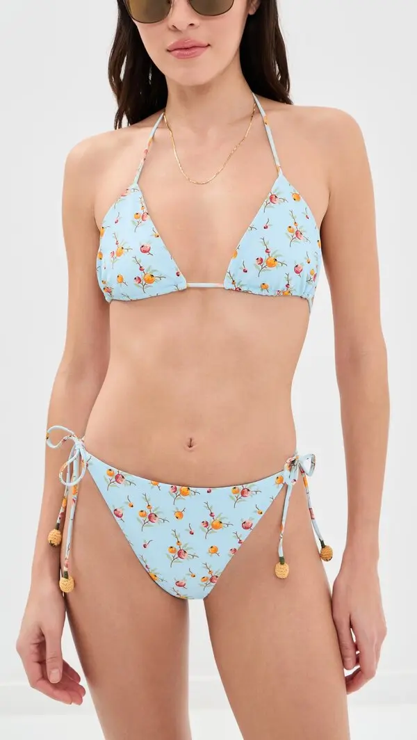 Sea Freya Embroidered Tie Bikini Top - Multi