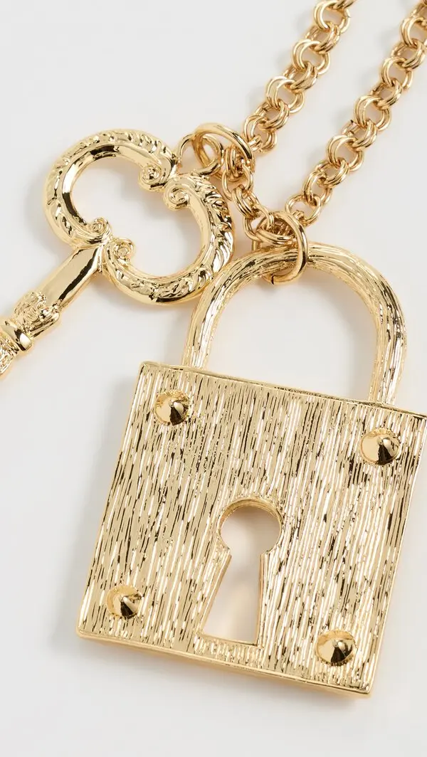 KENNETH JAY LANE Lock Pendant Necklace
