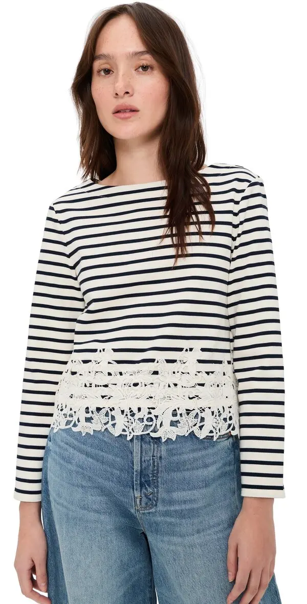 Veronica Beard Hovey Lace-trimmed Top