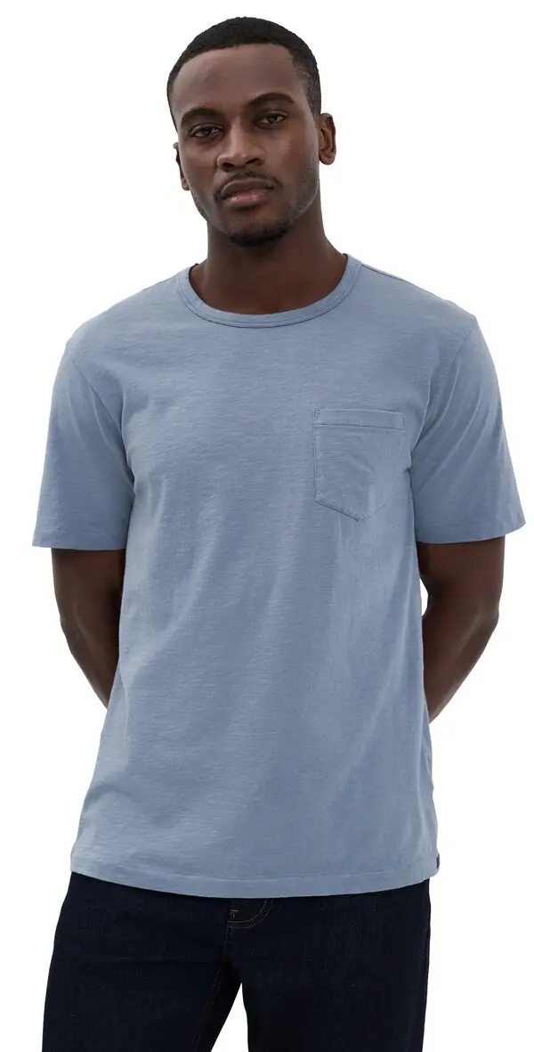Faherty Brand Sunwashed Pocket Tee - Flint